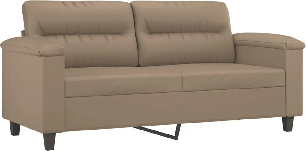2místná pohovka s polštáři cappuccino 140 cm umělá kůže 3200992