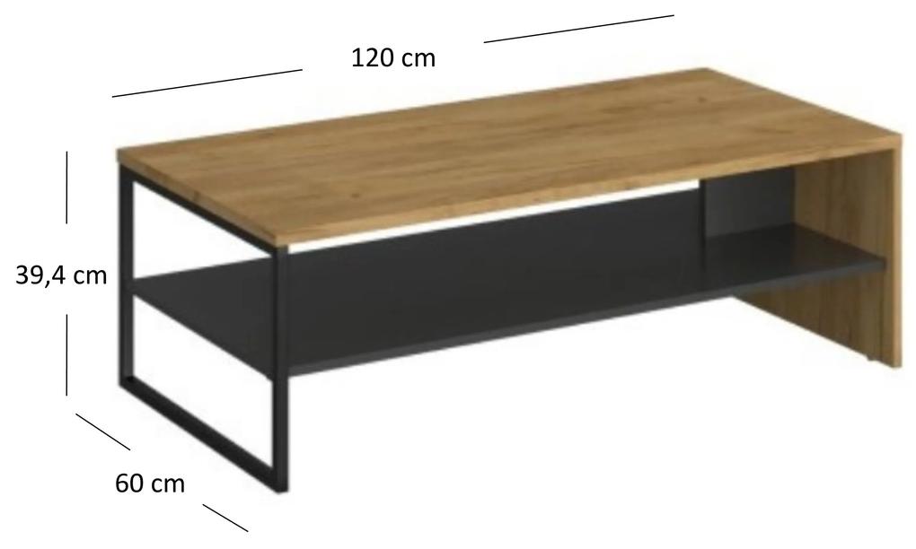 Konferenční stolek Shanna (dub craft zlatý + antracit). 1053225