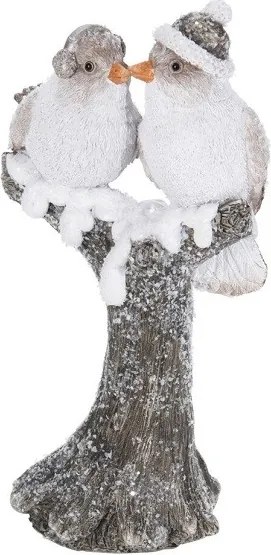 Zimní ptáčci na vertikální větvičce 19 cm