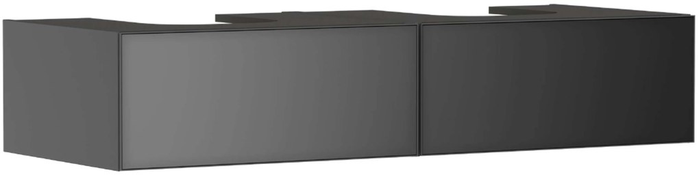 Hansgrohe Xevolos E - Umyvadlová skříňka, 28x137x55 cm, 2 zásuvky, matná šedá/metalická šedá 54318770