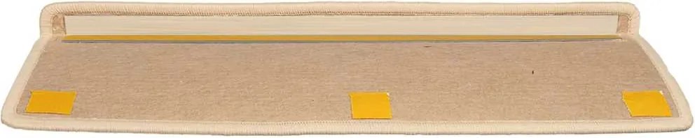 Schodové rohože 15 ks 65 x 21 x 4 cm světle béžové s obdélníkovým okrajem 326909