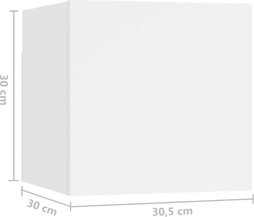 6dílný set TV skříněk bílý kompozitní dřevo 3078682