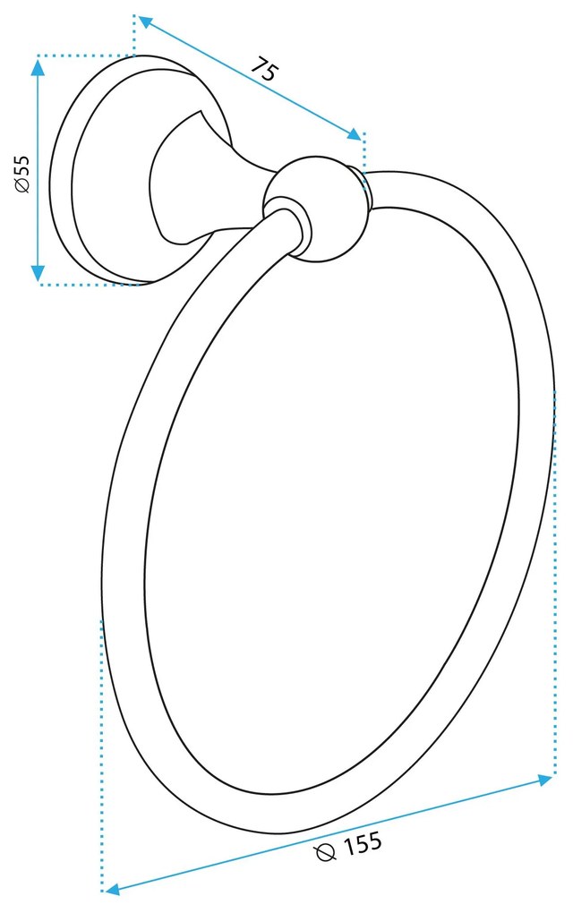 Držák ručníků kruhový REA 332867A černý
