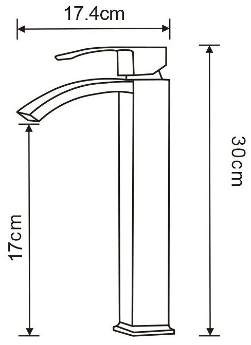 Mexen Libra, vysoká umyvadlová baterie, černá, 745110-70
