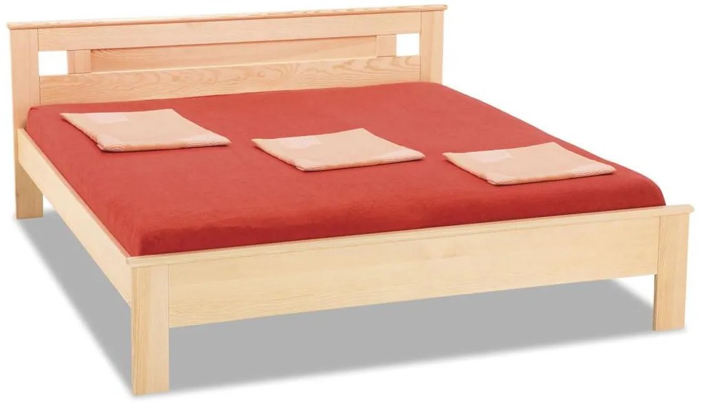 Krajča Manželská postel z masivu Nora 160 x 200 cm Povrchová úprava: Bez nátěru, Druh dřeva: Borovice