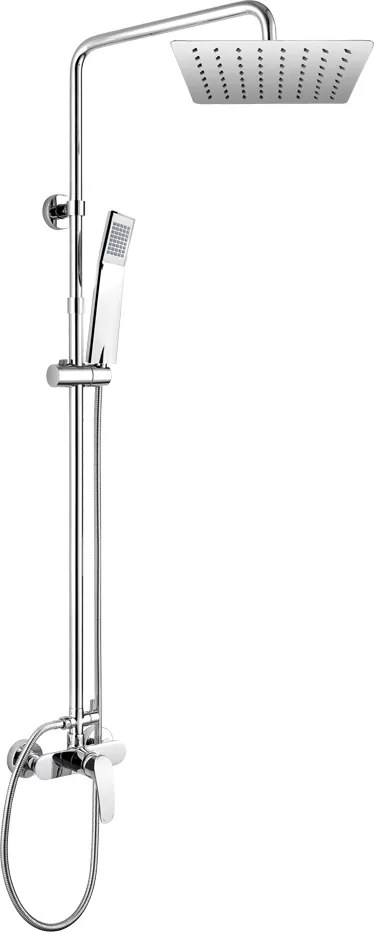 Mereo Mereo, Nástěnná sprchová baterie Eve 150mm se sprch.soupravou,ruční a talíř.sprchou slim 200x200mm, CBE60104SDE