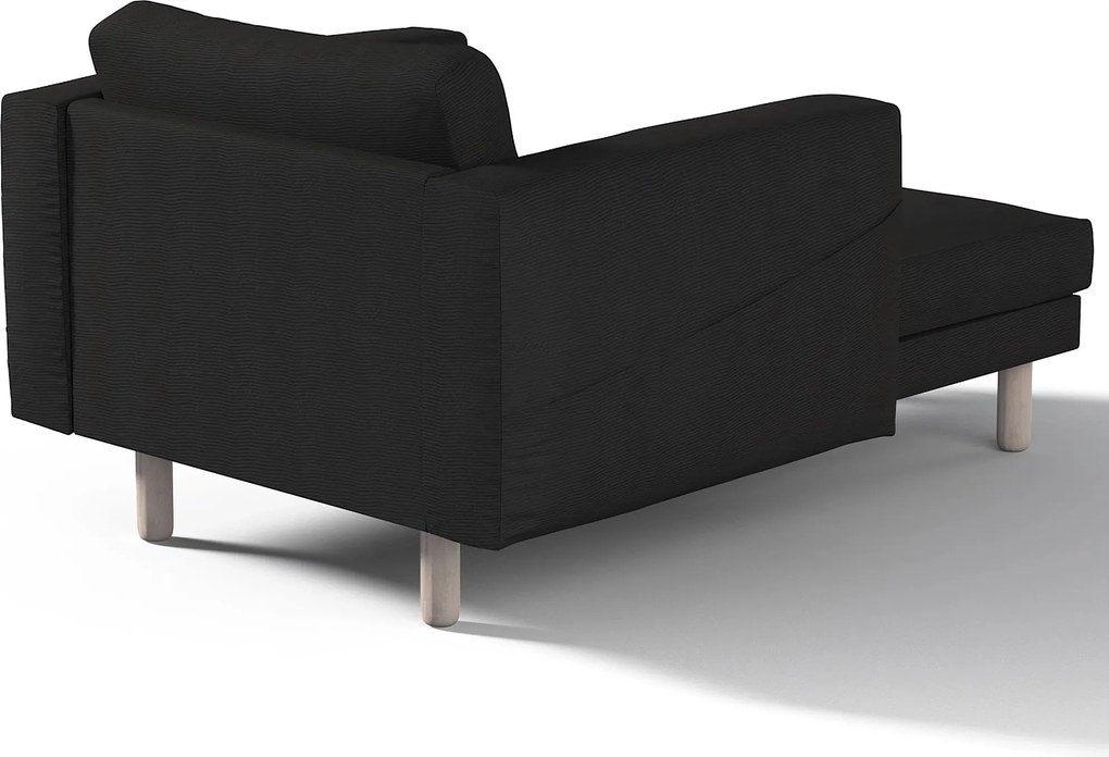 Potah na IKEA Norsborg šezlong s loketními opěrkami barva černá látka pletený vzor