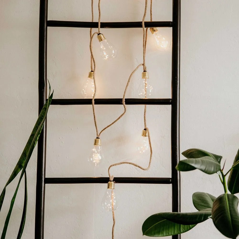 BULB LIGHTS Světelný řetěz s USB žárovky 10 světel - přírodní