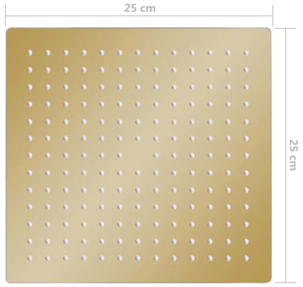 Marketos Dešťová sprchová hlavice nerezová ocel 25x25 cm čtvercová zlatá