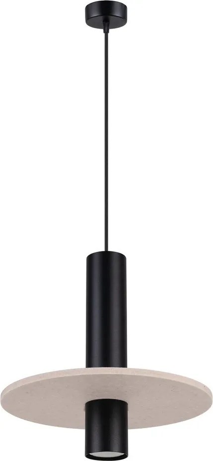 Černé/béžové kovové závěsné svítidlo ø 30 cm Olisa – Sollux