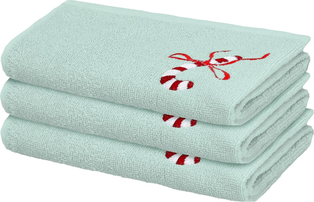 Livarno® Froté ručník, 50 x 100 cm / Froté ručník pro hosty, 30 x 50, 450 g/m², 3 kusy (3x, zelená)