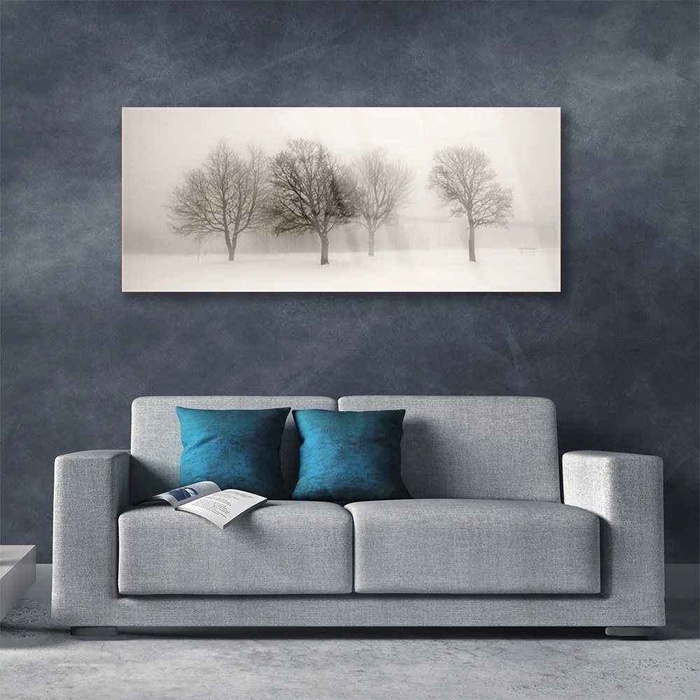 akrylový obraz Sníh Stromy Krajina 125x50 cm
