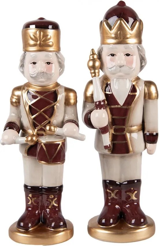 Béžová keramická dekorace Louskáček ChrisMs - 8*8*25 cm
