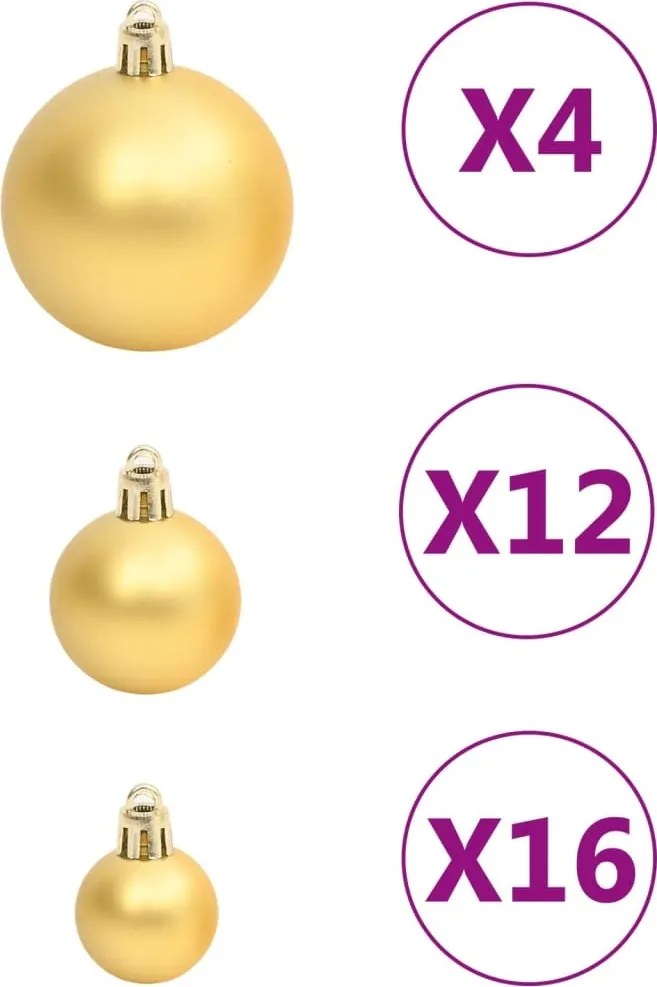 vidaXL 111dílná sada vánočních ozdob polystyren [356109] Barva: růžová zlatá