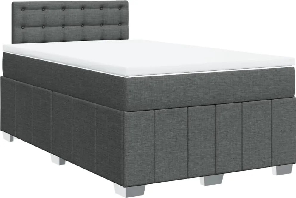Box spring postel s matrací tmavě šedá 120x190 cm textil 3287022