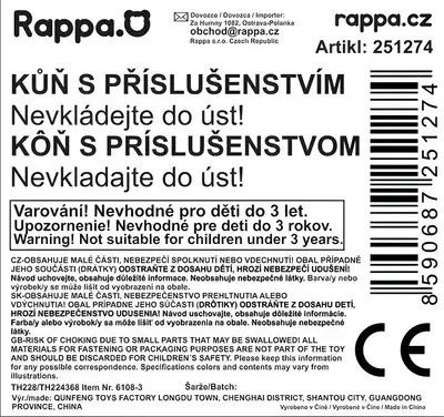 RAPPA Kůň česací s příslušenstvím / Plastový / Česací hříva