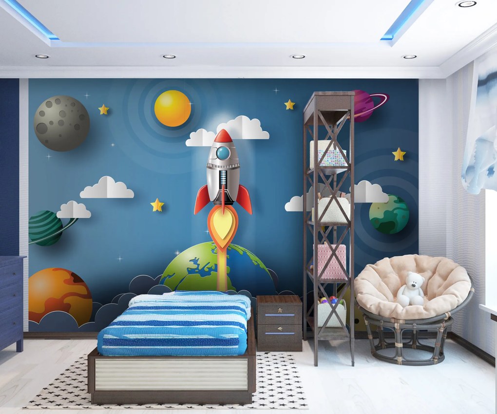 Malvis Dětská tapeta raketa ve vesmíru Vel. (šířka x výška): 144 x 105 cm