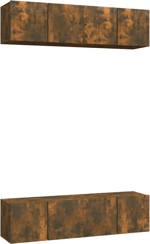 Nástěnné TV skříňky 4 ks kouřový dub 60 x 30 x 30 cm kompozit 3120203