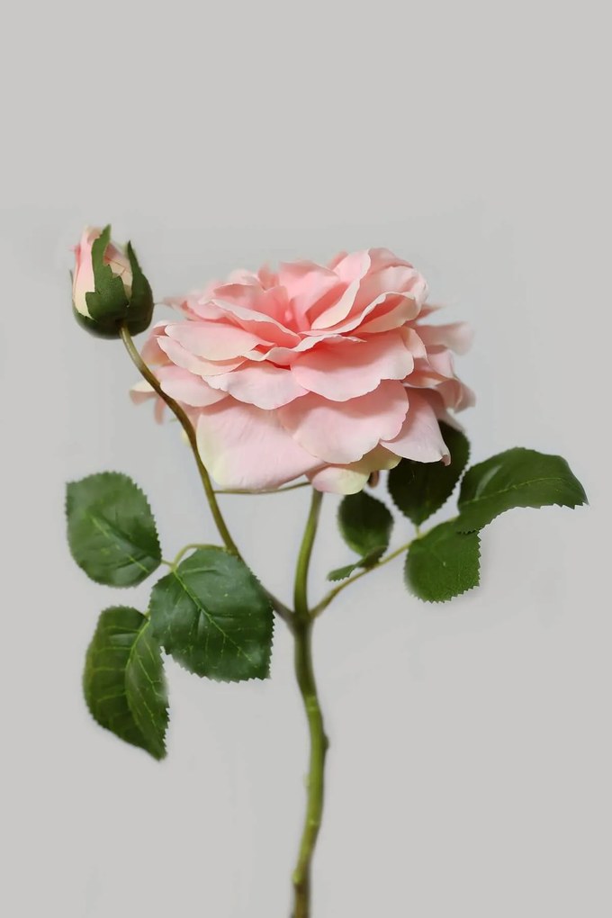 Lososová umělá růže zahradní 36cm