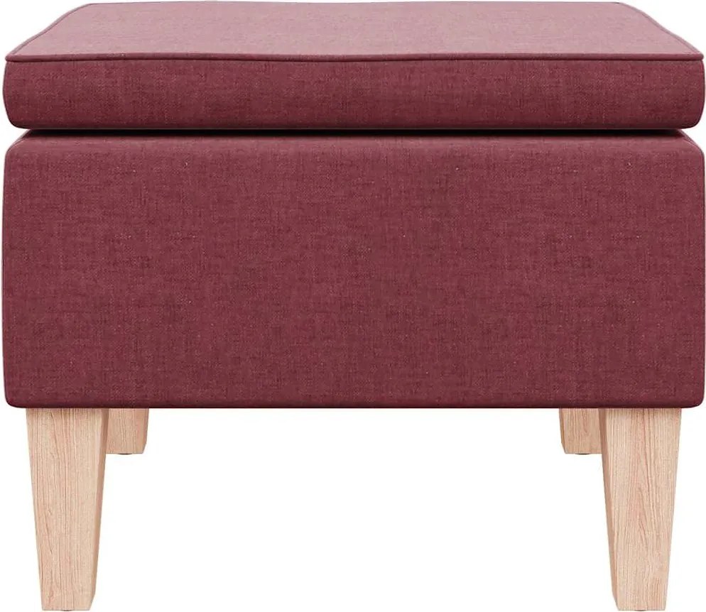 Stolička s dřevěnými nohami vínová textil 329428