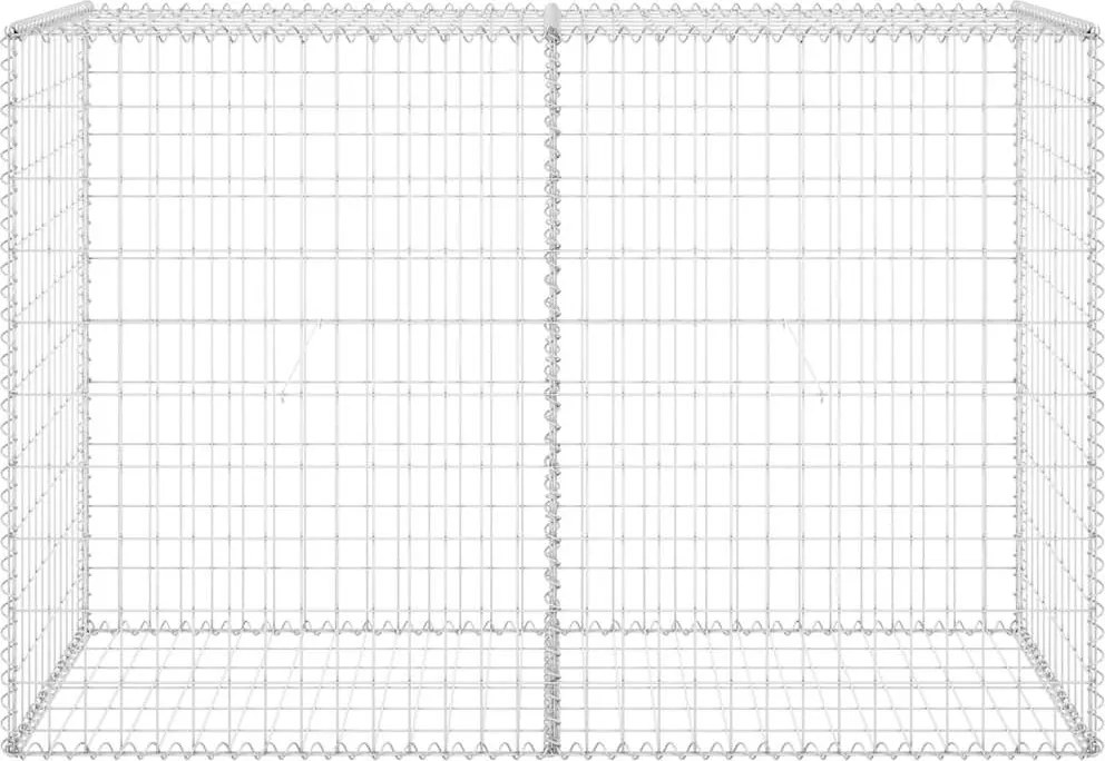Gabionová zeď s víky pozinkovaná ocel 150 x 60 x 100 cm 147814