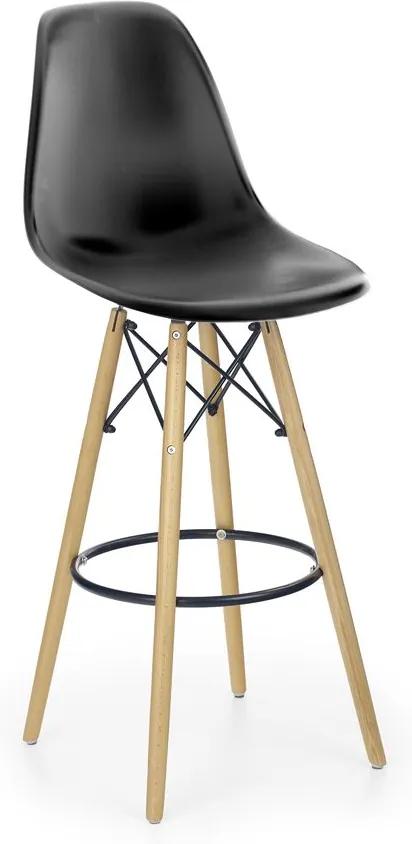 Halmar Černá barová židle H51 ve skandinávském stylu | BIANO