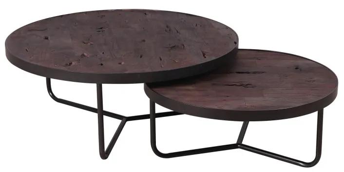 Konferenční stolky Calha - set 2 ks Solid acacia vintage brown