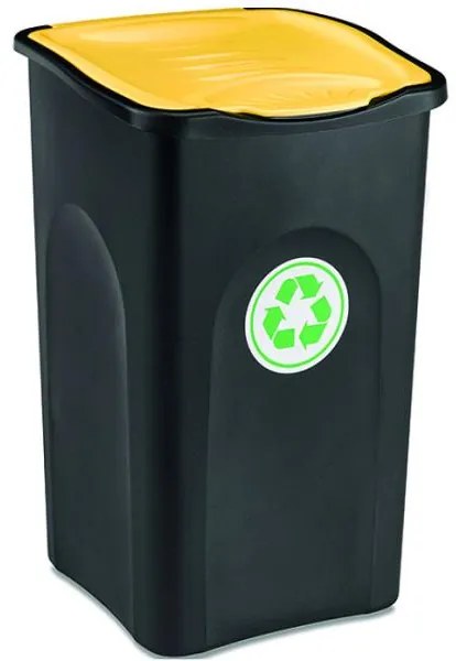 Odpadkový koš na tříděný odpad Stefanplast ECOGREEN 50L žluté víko