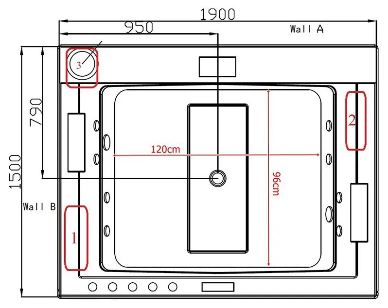 BPS-koupelny Hydromasážní vana HYD-KA914WH 190x150 BÍLÁ s ohřevem vody