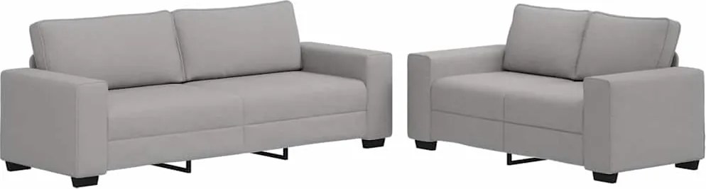 2dílná sedací souprava s poduškami obláčkově šedá textil 3324739
