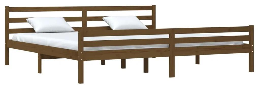 Rám postele medově hnědý masivní dřevo 180x200 cm Super King - Default Title