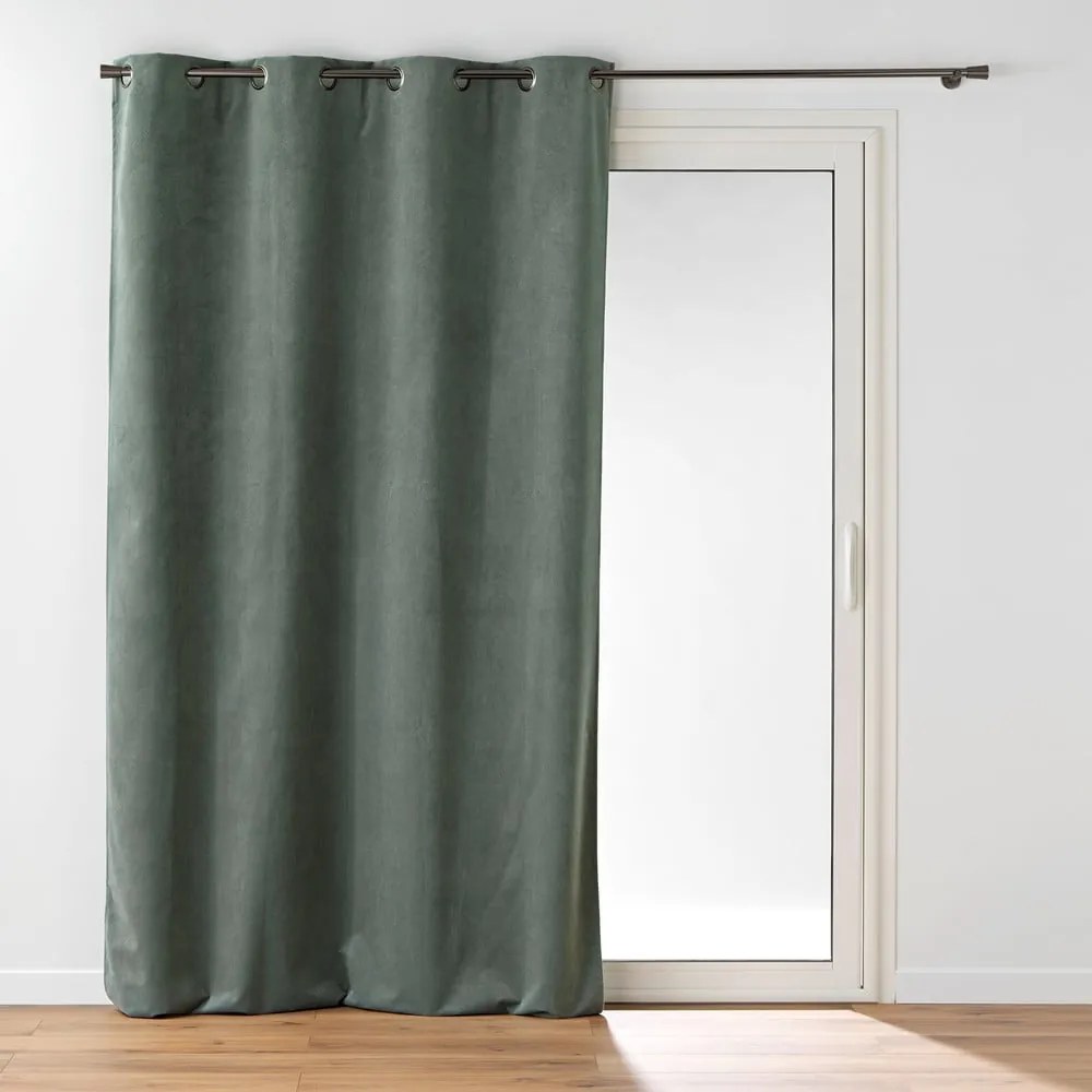 Khaki sametový závěs 140x260 cm Olympe – douceur d'intérieur