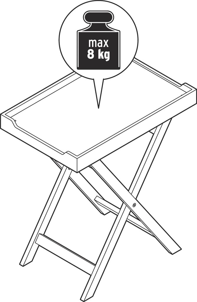 Tchibo - Odkládací stolek s polycementovým podnosem - barva: šedá