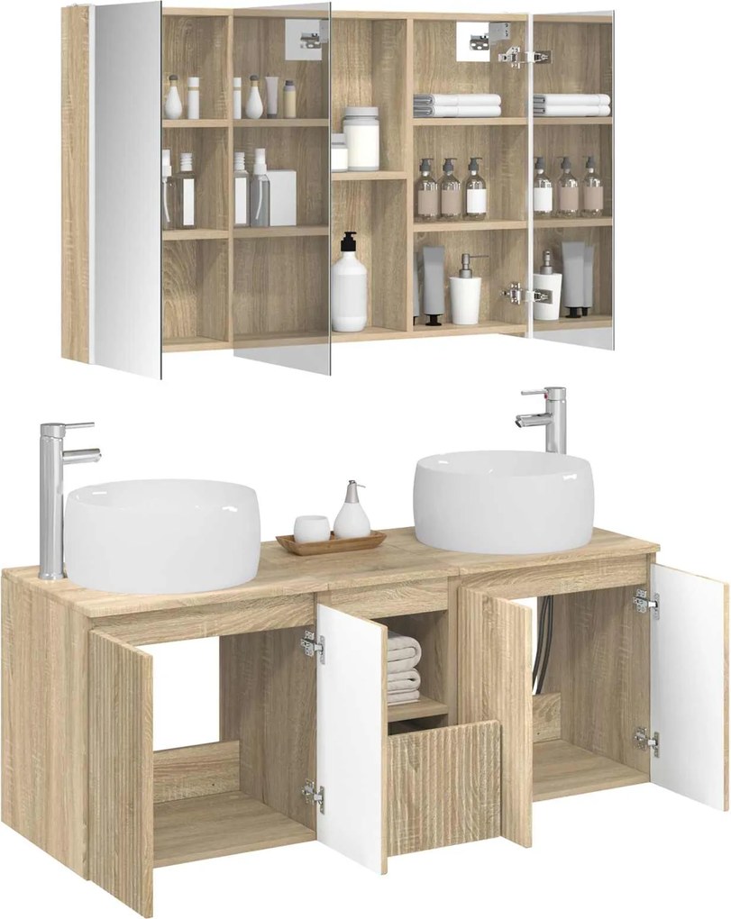 Sada koupelnových skříněk 4 ks Dub sonoma Kompozitní dřevo 3406545