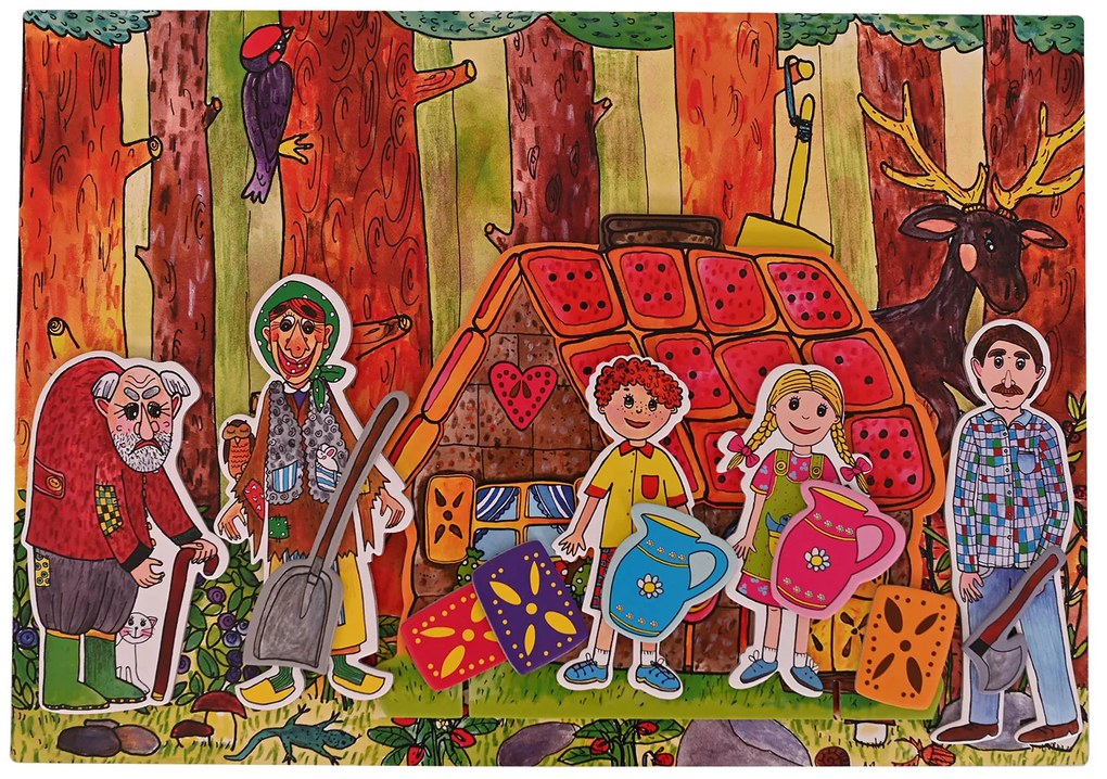 MARIONETINO Loutky a kulisy k pohádce PERNÍKOVÁ CHALOUPKA