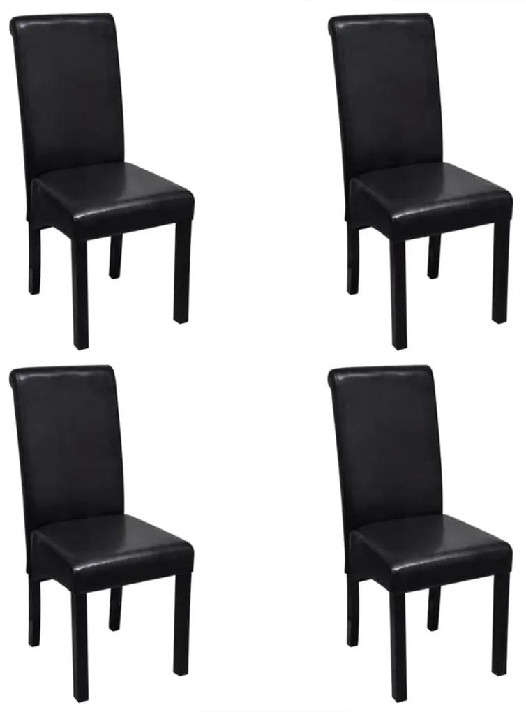 241727 vidaXL Jídelní židle 4 ks černé umělá kůže
