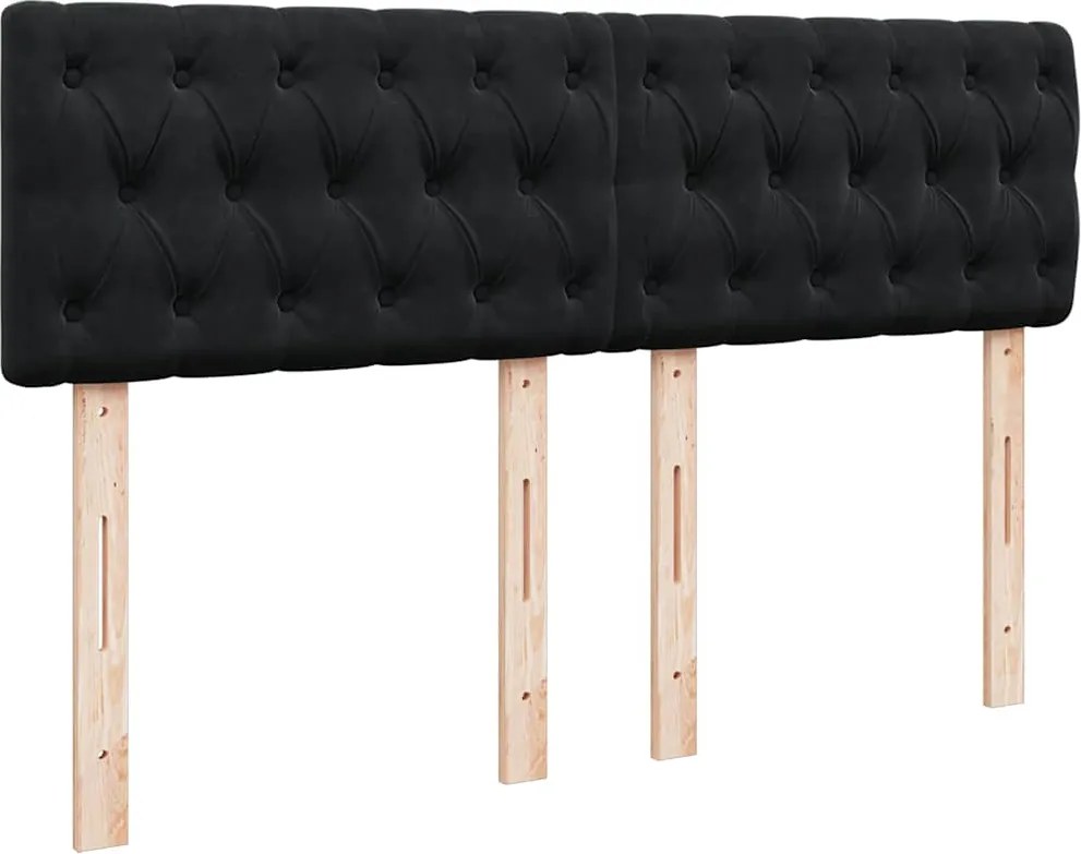 Box spring postel s matrací černá 160x200 cm samet 3287790