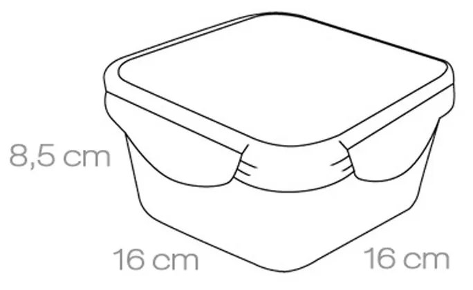 Dóza FRESHBOX 1,2 l, čtvercová