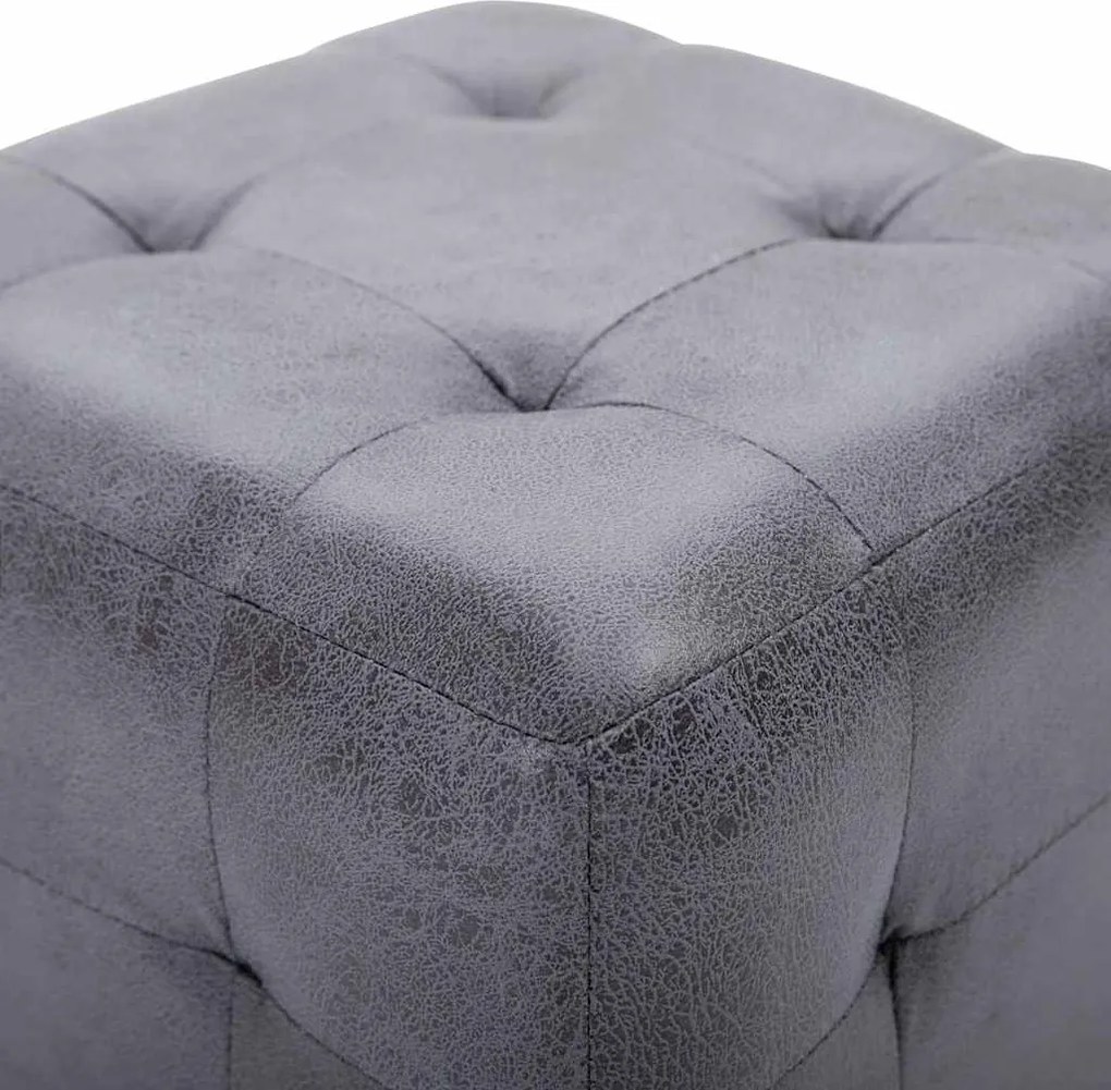 Taburety 2 ks šedé 30 x 30 x 30 cm umělá broušená kůže 278383