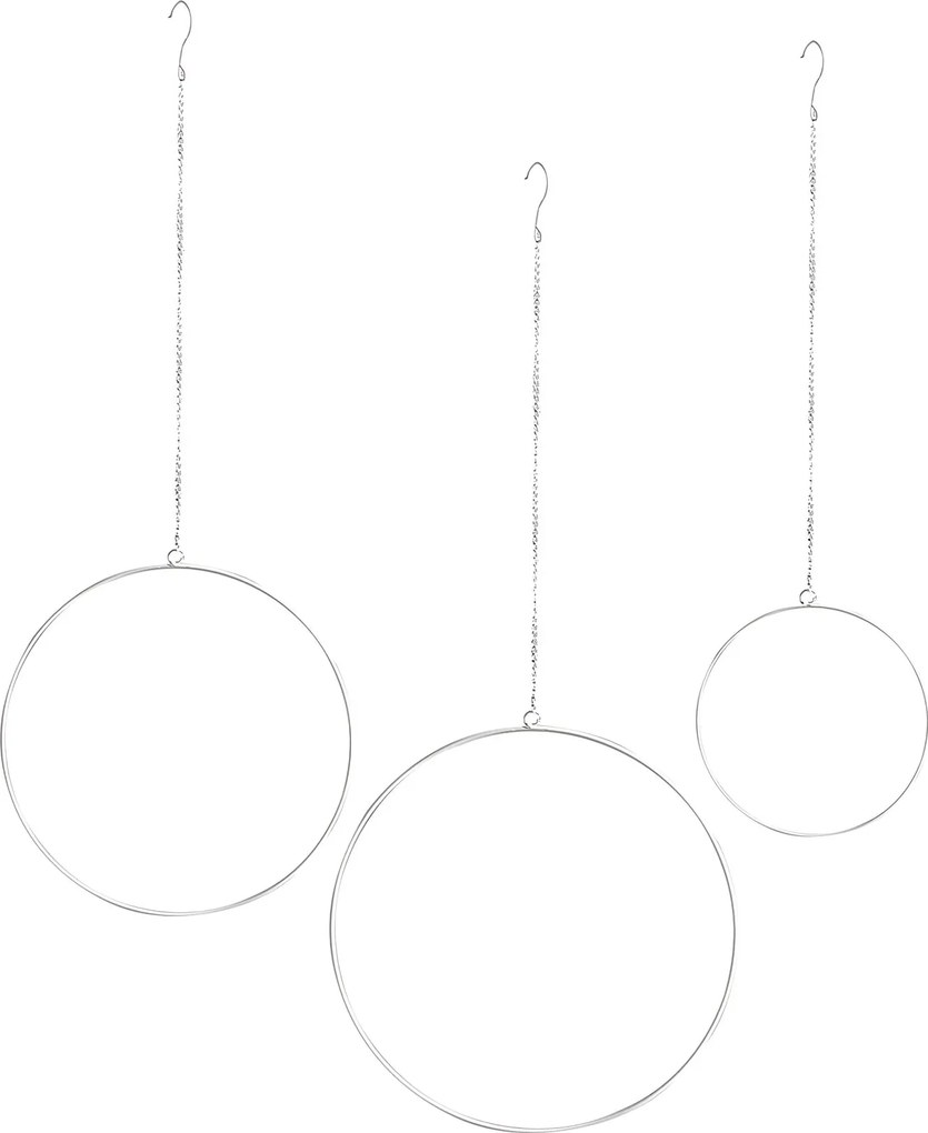 Závěsná dekorace Rings White 3ks