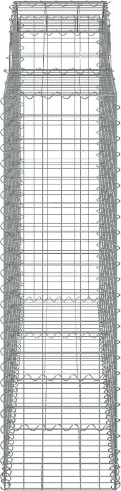 Klenuté gabionové koše 7 ks 200x50x140/160cm pozinkované železo 3146367