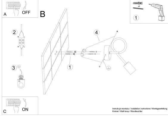 Sollux SL.1454 - Nástěnná lampa LEVAR 1xE27/15W/230V černá