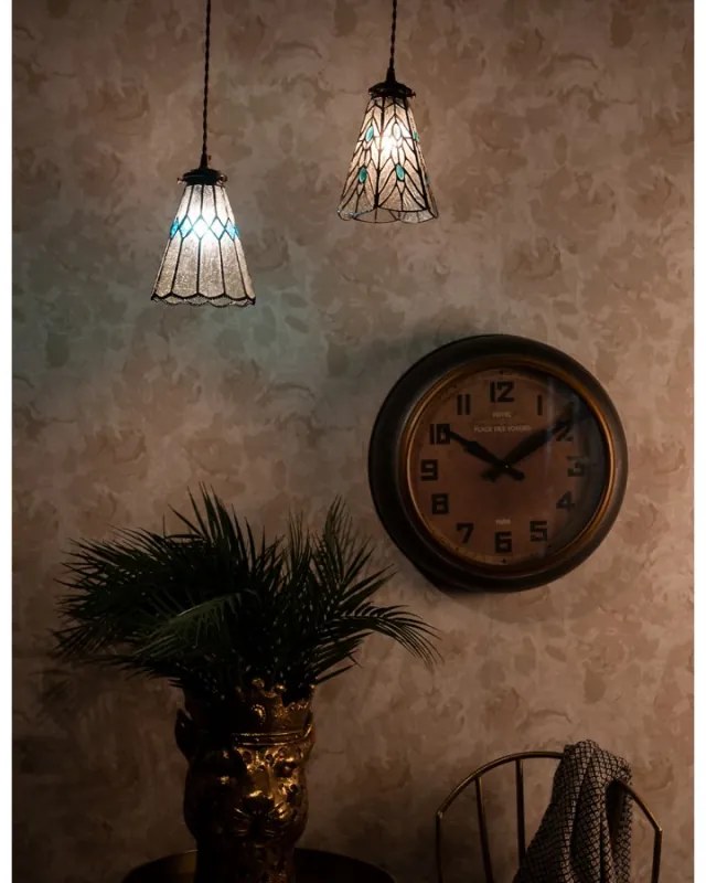 Závěsná Tiffany lampa modré kamínky Blue Gems – 15x115 cm