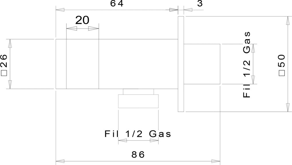 Sapho držák sprchy hranatý pevný s vyústěním černá SG303NE