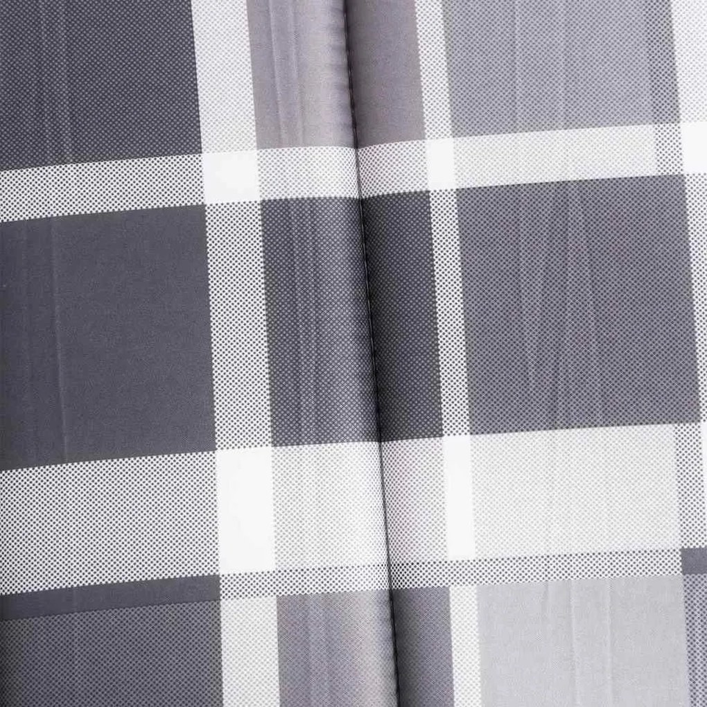 Poduška na lehátko šedá károvaná 200x50x3 cm oxfordská látka 314202