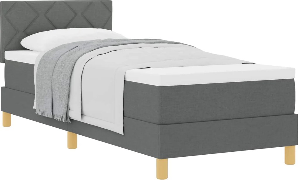 Postel s boxspringem s polštářem Tmavě šedá 80 x 200 cm textil 3338952