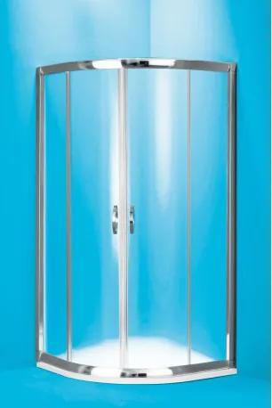Čtvrtkruhový sprchový kout BARCELONA - 190 cm, 100 cm × 100 cm, Univerzální, Hliník bílý, Čiré bezpečnostní sklo - 6 mm HOPA