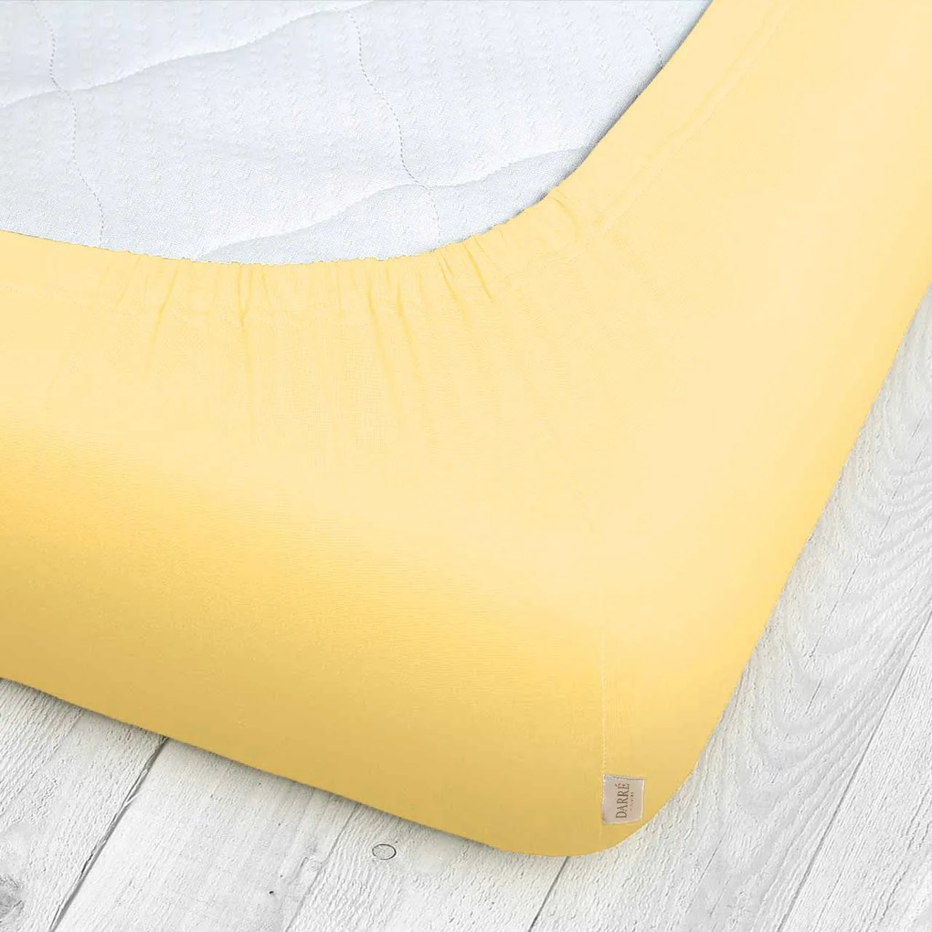 Jersey prostěradlo středně žluté na výšku matrace do 20 cm Velikost: 90 x 200
