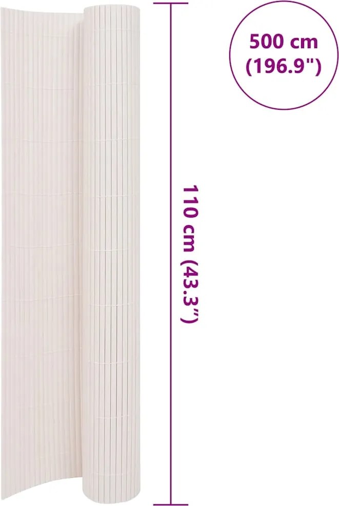 Oboustranný zahradní plot 110 x 500 cm bílý 317161