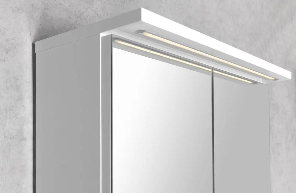 Aqualine Kawa STRIP galerka s LED osvětlením 60x70x22cm bílá